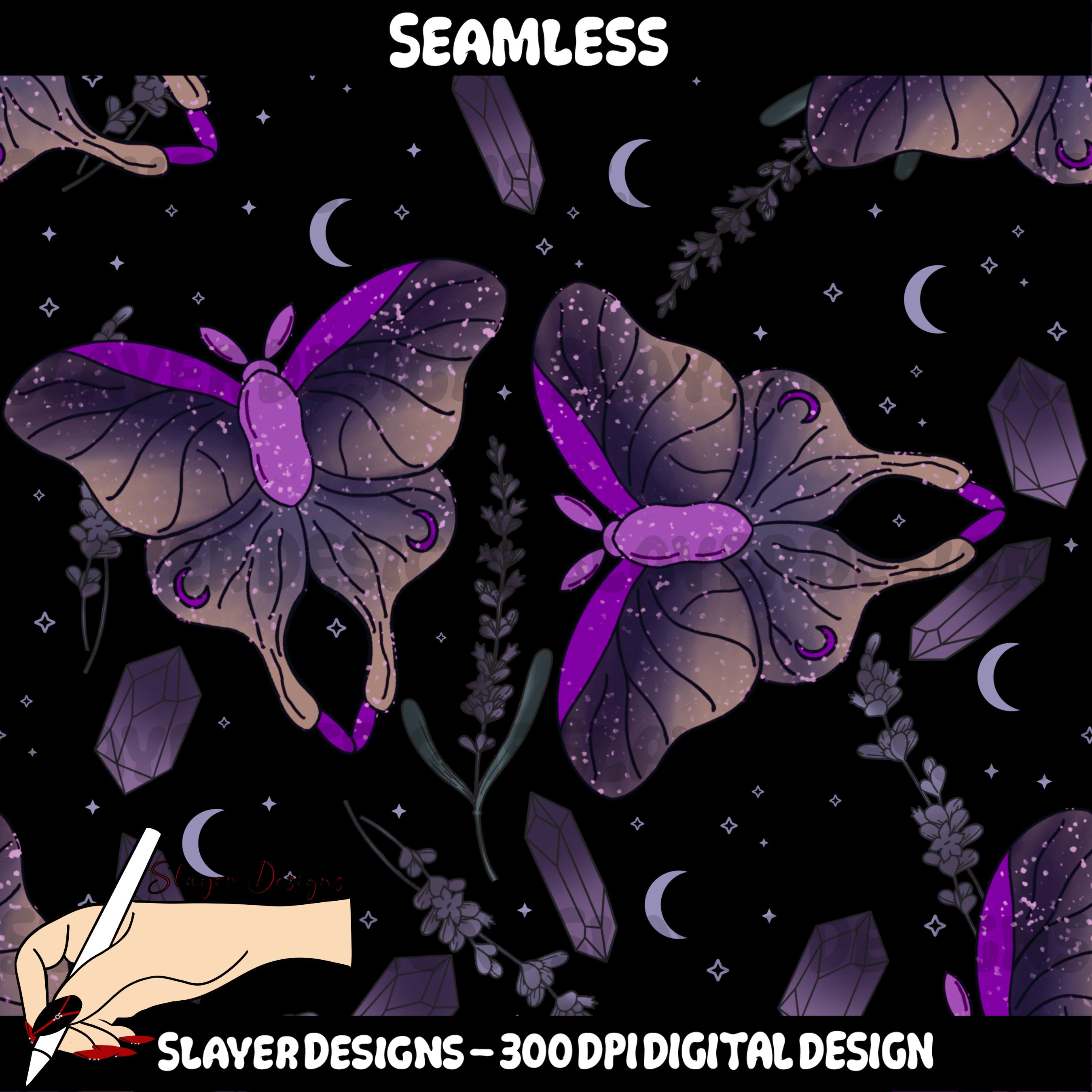 SLAYER-2025 - Lavender & Crystal Moth - MAIN – The Custom Fabric Slayer ...