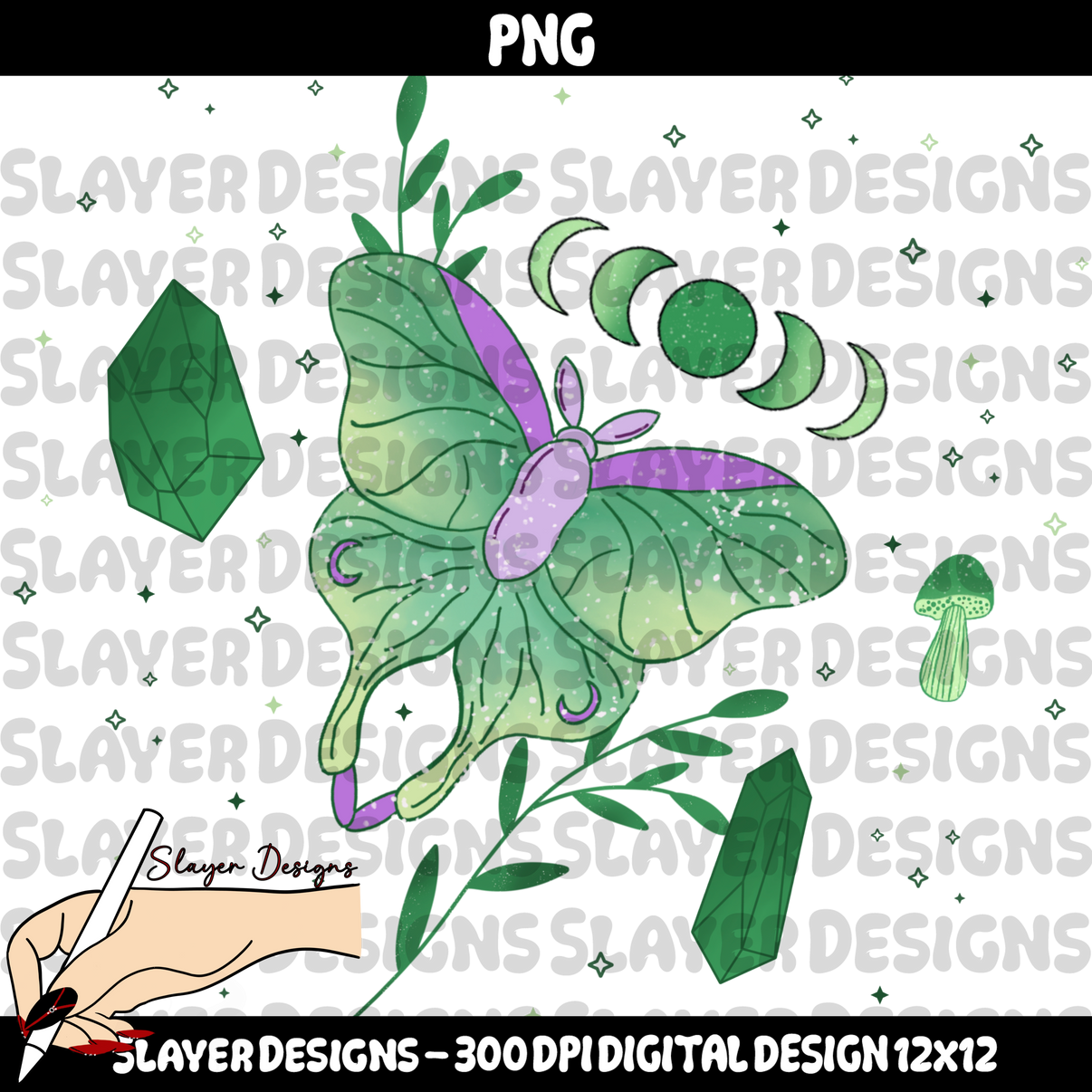 SLAYER-2025 - Lunar Phase Moth - PNG – The Custom Fabric Slayer Imaginarium