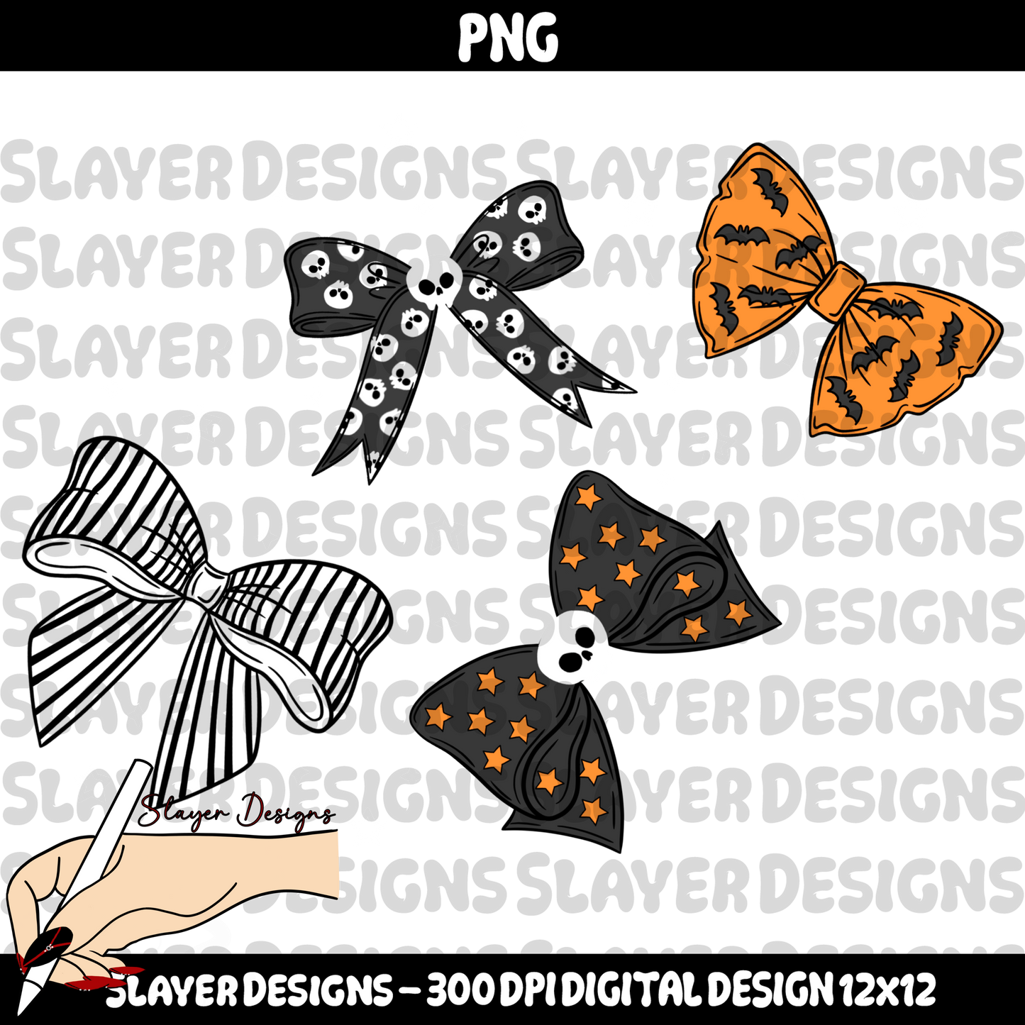 SLAYER-2025 - Sassy Bows - PNG – The Custom Fabric Slayer Imaginarium