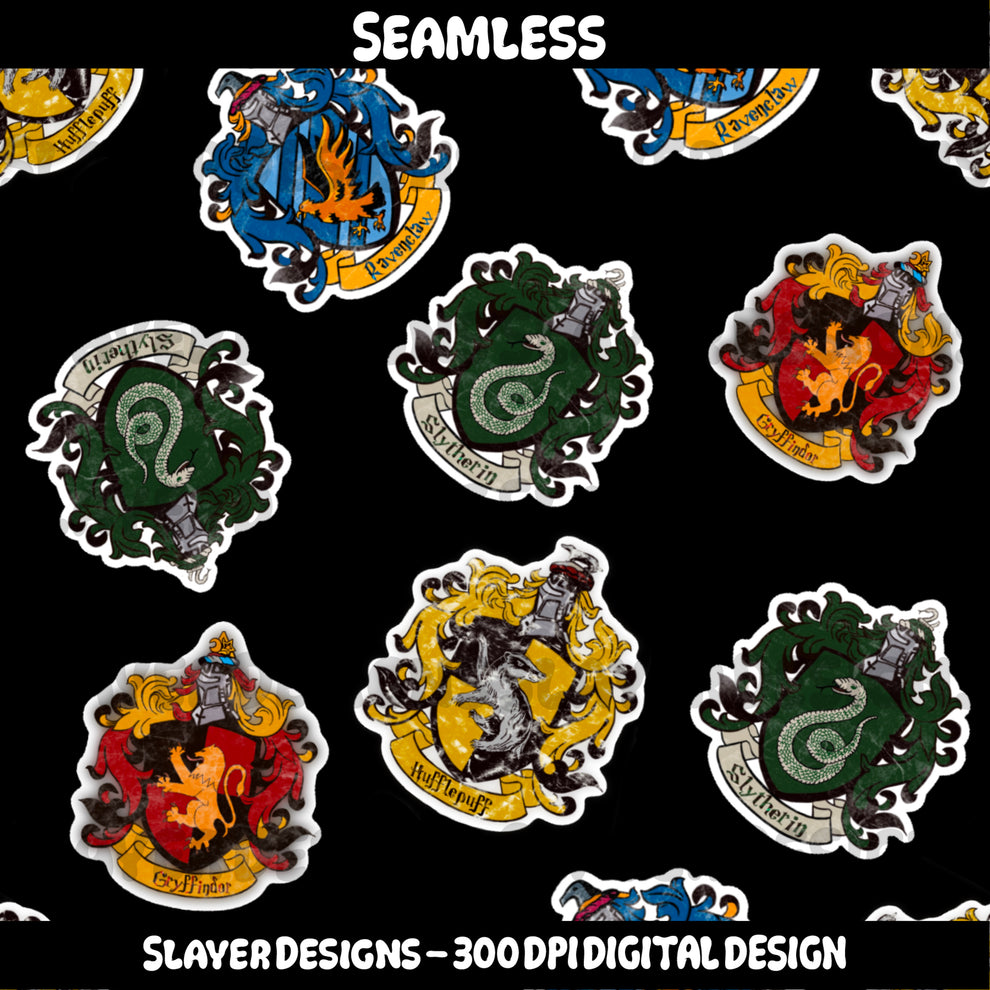 SLAYER-2025 - Wizard House Crests - MAIN – The Custom Fabric Slayer ...