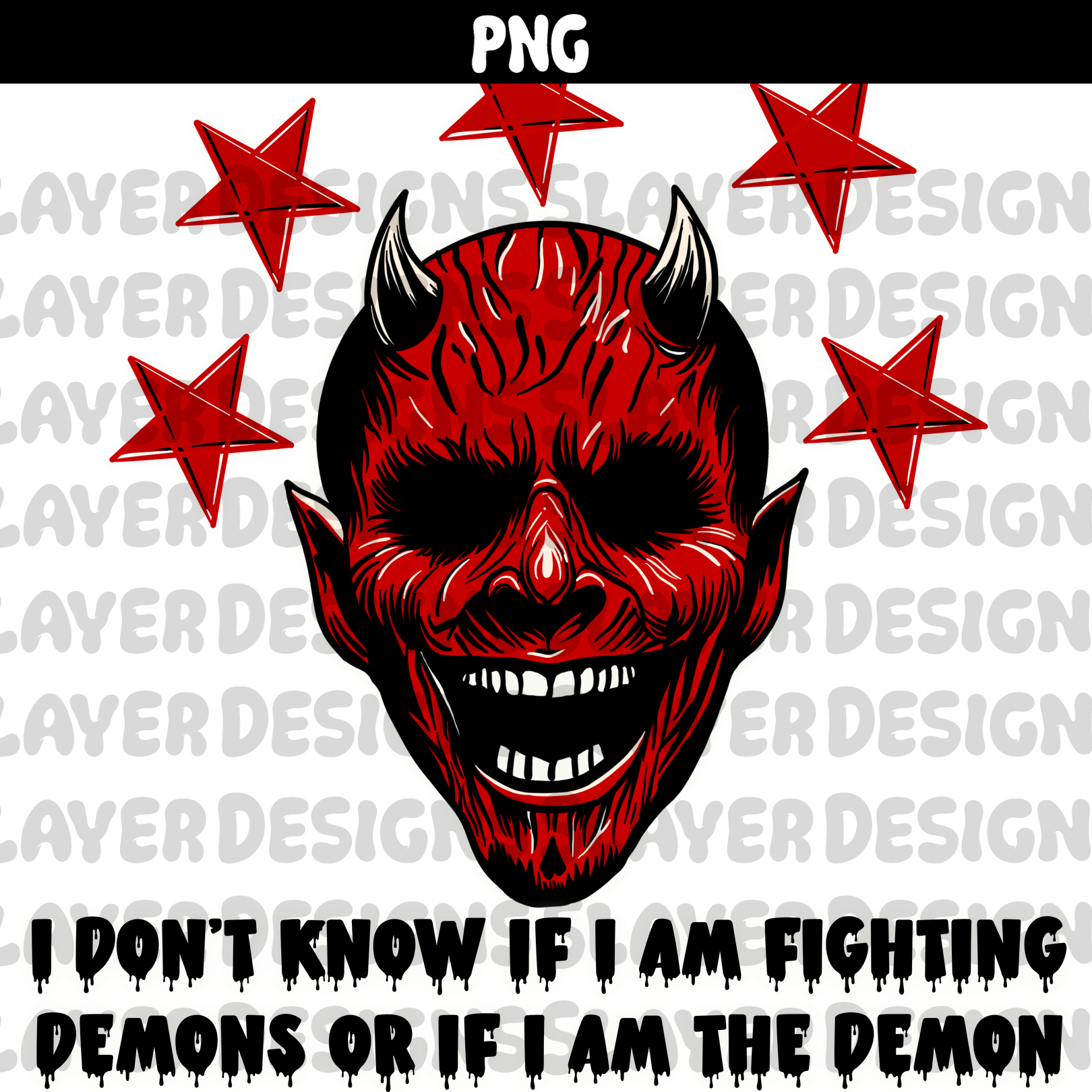 SLAYER-2024 Red Faced Demon - PNG – The Custom Fabric Slayer Imaginarium
