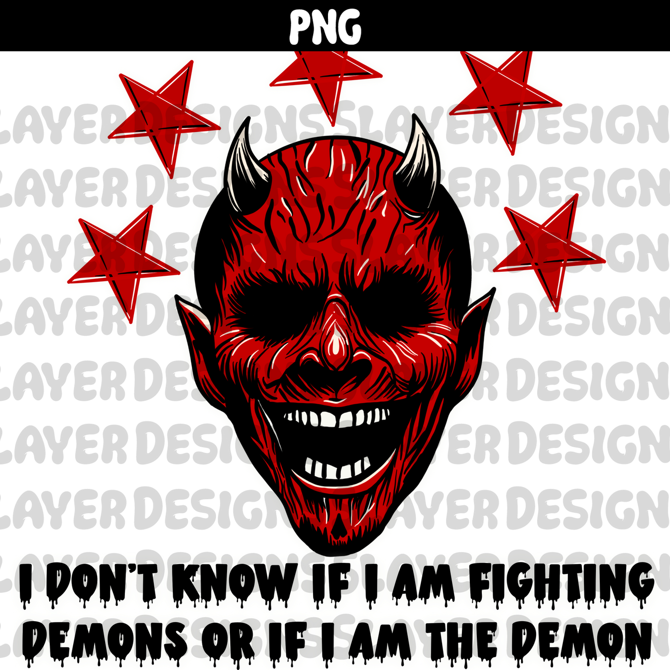 SLAYER-2024 Red Faced Demon - PNG – The Custom Fabric Slayer Imaginarium