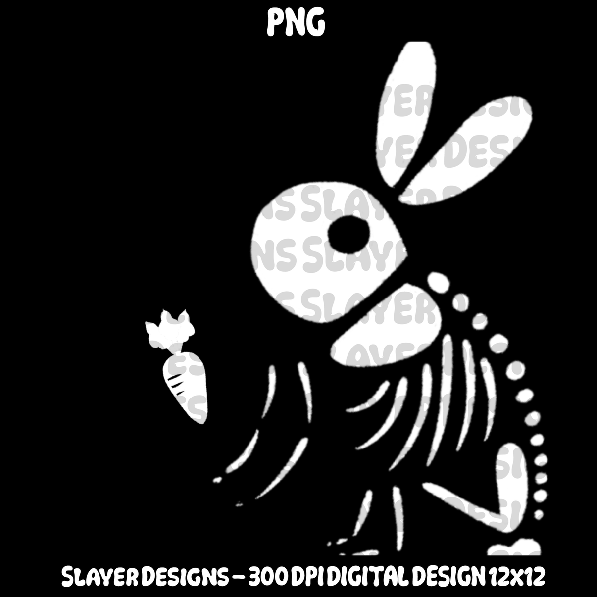 SLAYER-2024 - Rabbit Skeleton - PNG – The Custom Fabric Slayer Imaginarium