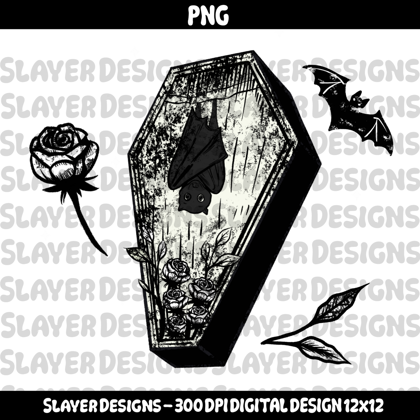 SLAYER-2024 - Coffin Bats - PNG – The Custom Fabric Slayer Imaginarium